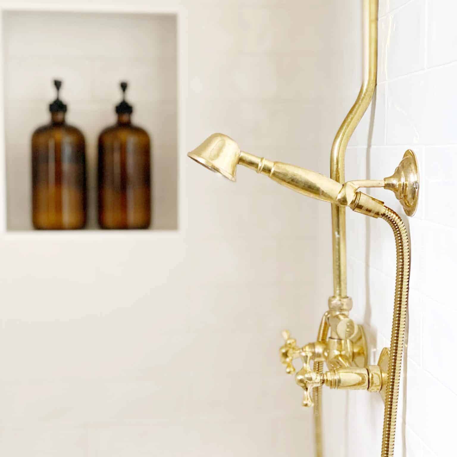 Unlacquered Brass Shower for Indoor & Outdoor